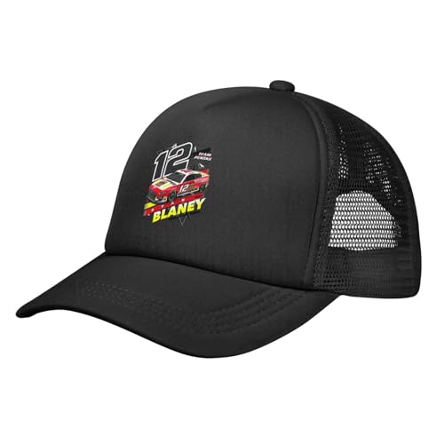 Ryan Blaney 12 Men's Adjustable Mesh Back Cap Curved Bill Snapback Mesh Baseball Cap Breathable Sun Hat