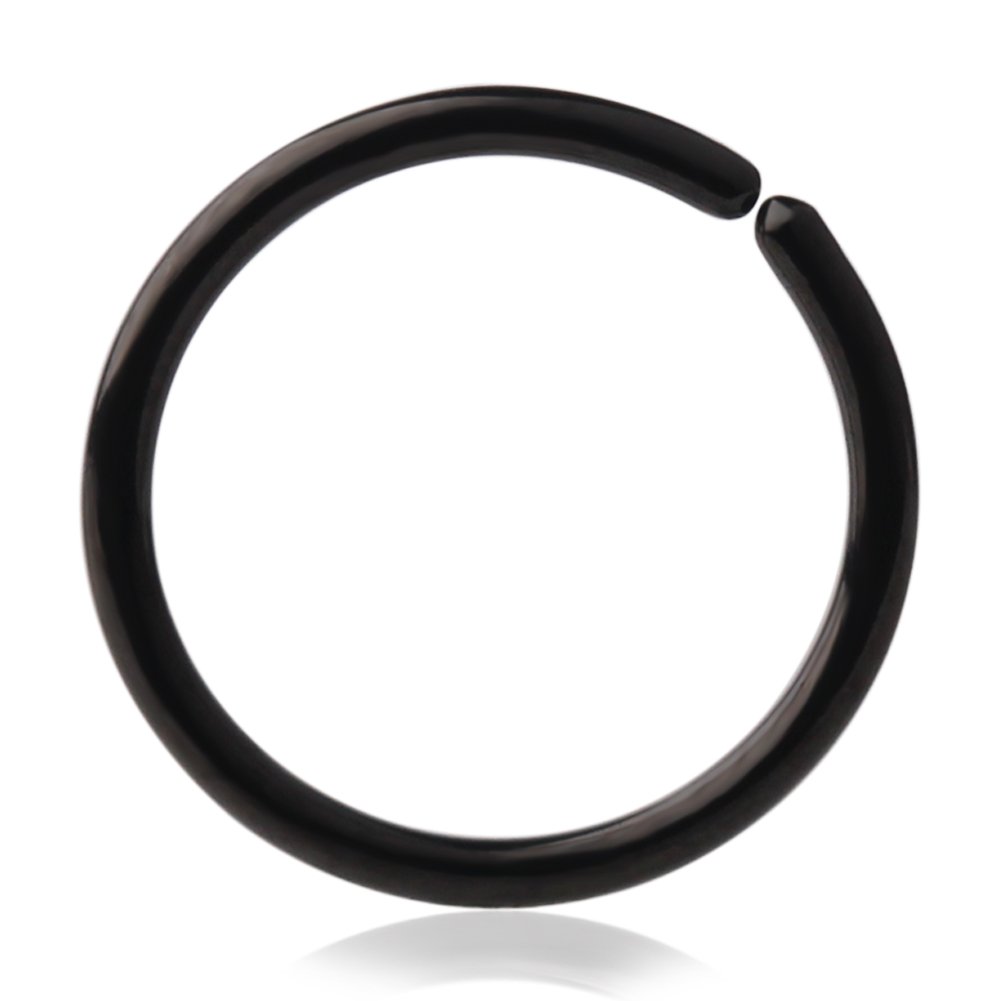 Ruifan 20G Round Ends Stainless Steel Body Jewelry Piercing Nose Hoop Ring 6mm 5PCS (Mix Color)