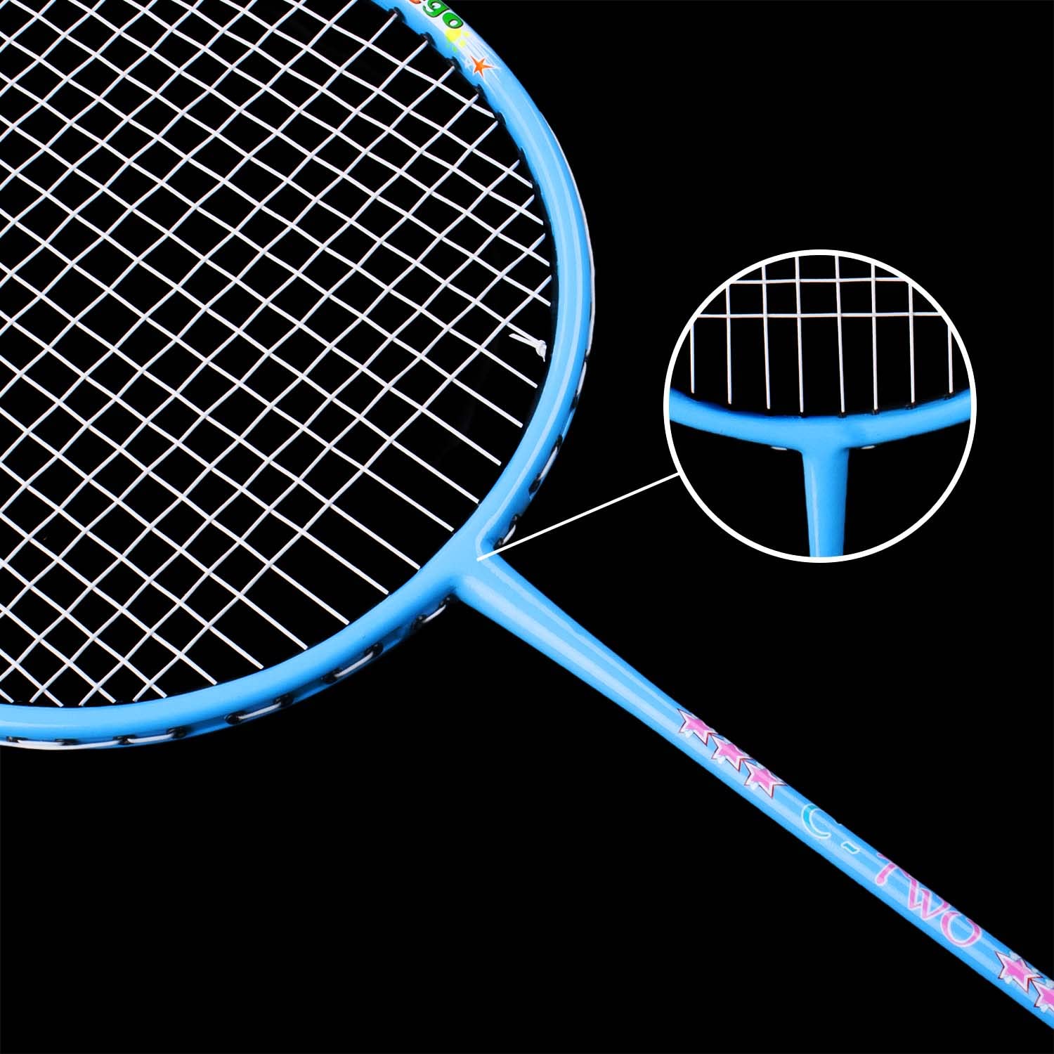 Senston Badminton Racket Set for Kids Children Badminton Racket Kit (Blue+White) Including 2 Racket/2 Shuttlecocks/1 Bag