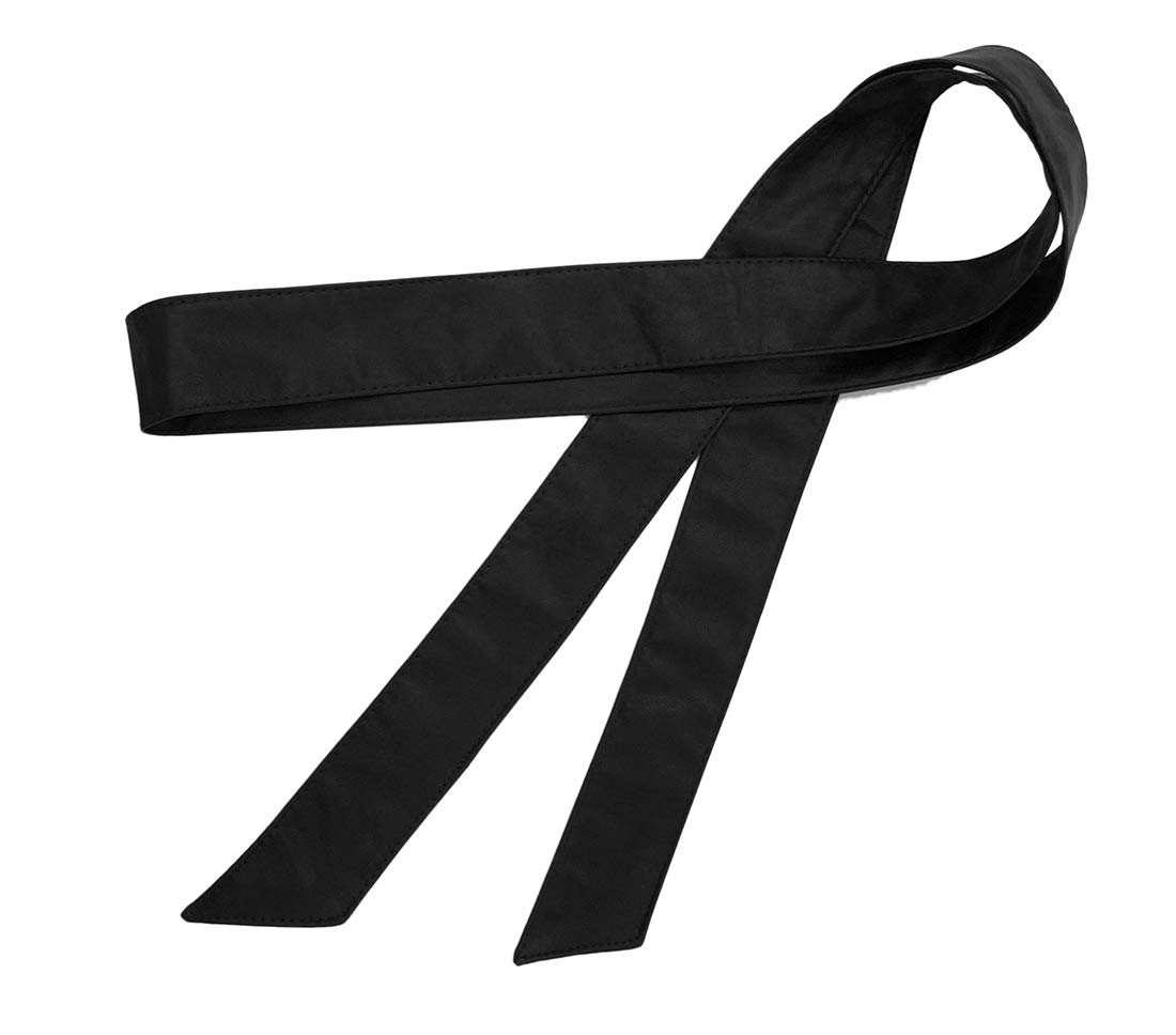 TeeYee Women Obi Belt Fashion Solid Color PU Leather 4.5cm Wide Waist Band 70 Inch in Extra Size (black)