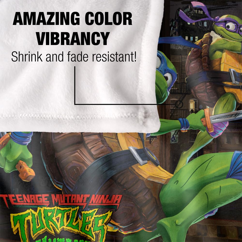 Teenage Mutant Ninja Turtles: Mutant Mayhem Blanket, 36"x58" Nightly Rooftop Escapade Silky Touch Super Soft Throw Blanket