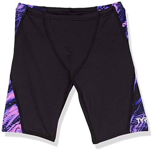 TYR Boys' Standard Cadence Blade Splice Swimsuit Jammer, Purple, 24