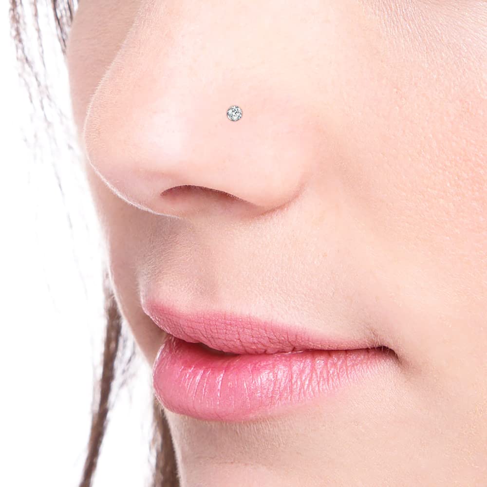 TOKRING Fake Nose Ring Stud Fake Nose Stud Clip On Lip Ear Non Pierced Jewelry for Women Men