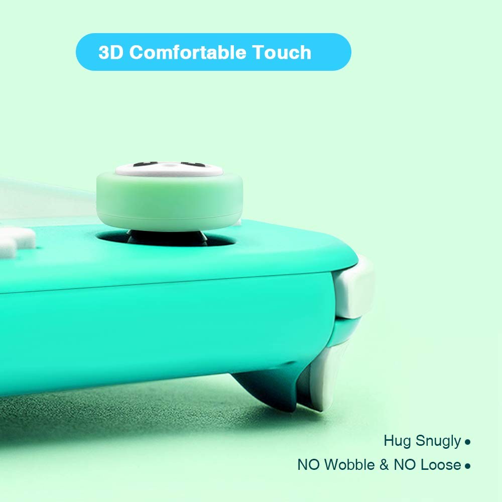 Thumb Grip Caps for Nintendo Switch & Lite Raccoon Flower 8 Pack Cute Design Soft Silicone Cover Joystick Caps Compatible with Switch Joy-Con, Pink&Blue& Green&Orange