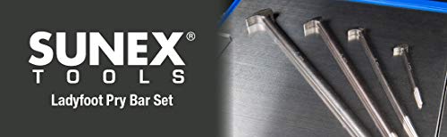 SUNEX TOOLS 9804 Rolling Head Pry Bar Set, 6-Inch - 20-Inch, 4-Piece