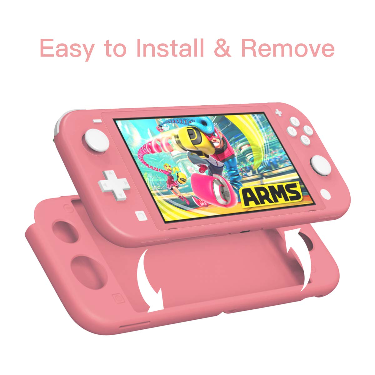 TiMOVO Cover Compatible with Switch Lite - Zacian and Zamazenta Edition Case, Anti-Slip Soft Silicone Cover Case Protective Shell Fit Switch Lite Console, Pink