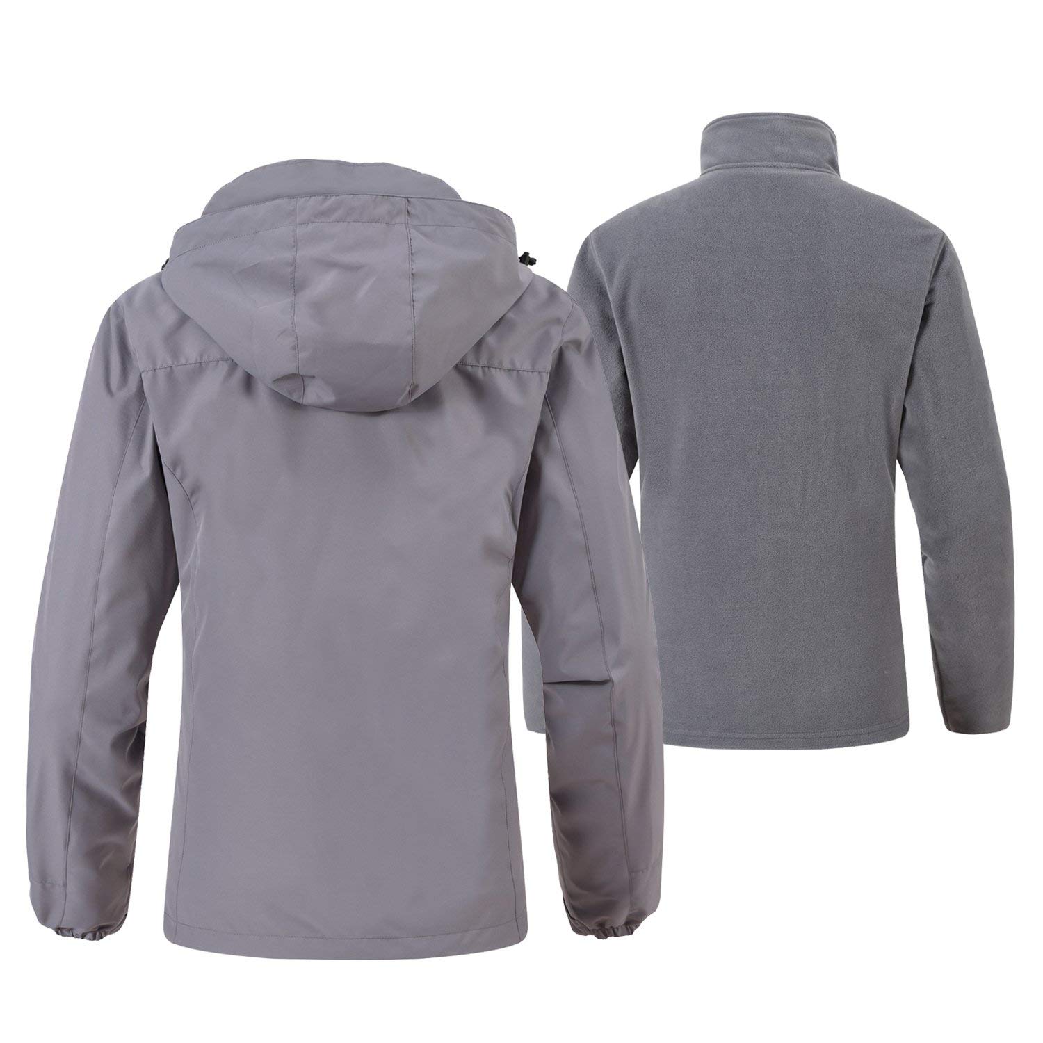 Rdruko Women's Ski Winter Snow Jacket Waterproof 3 in 1 Mountain Windproof Hooded Raincoat(Grey, US M)