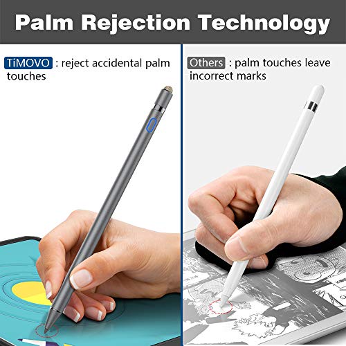 TiMOVO Stylus Pen for iPad, Apple Pencil for 2018-2024 iPad 10/9/8/7/6th Gen,iPad Pro, iPad Air 3/4/5/6th, iPad Mini 6/5 Precise Writing Drawing Palm Rejection Apple Pencil 1st Gen for iPad, SpaceGray