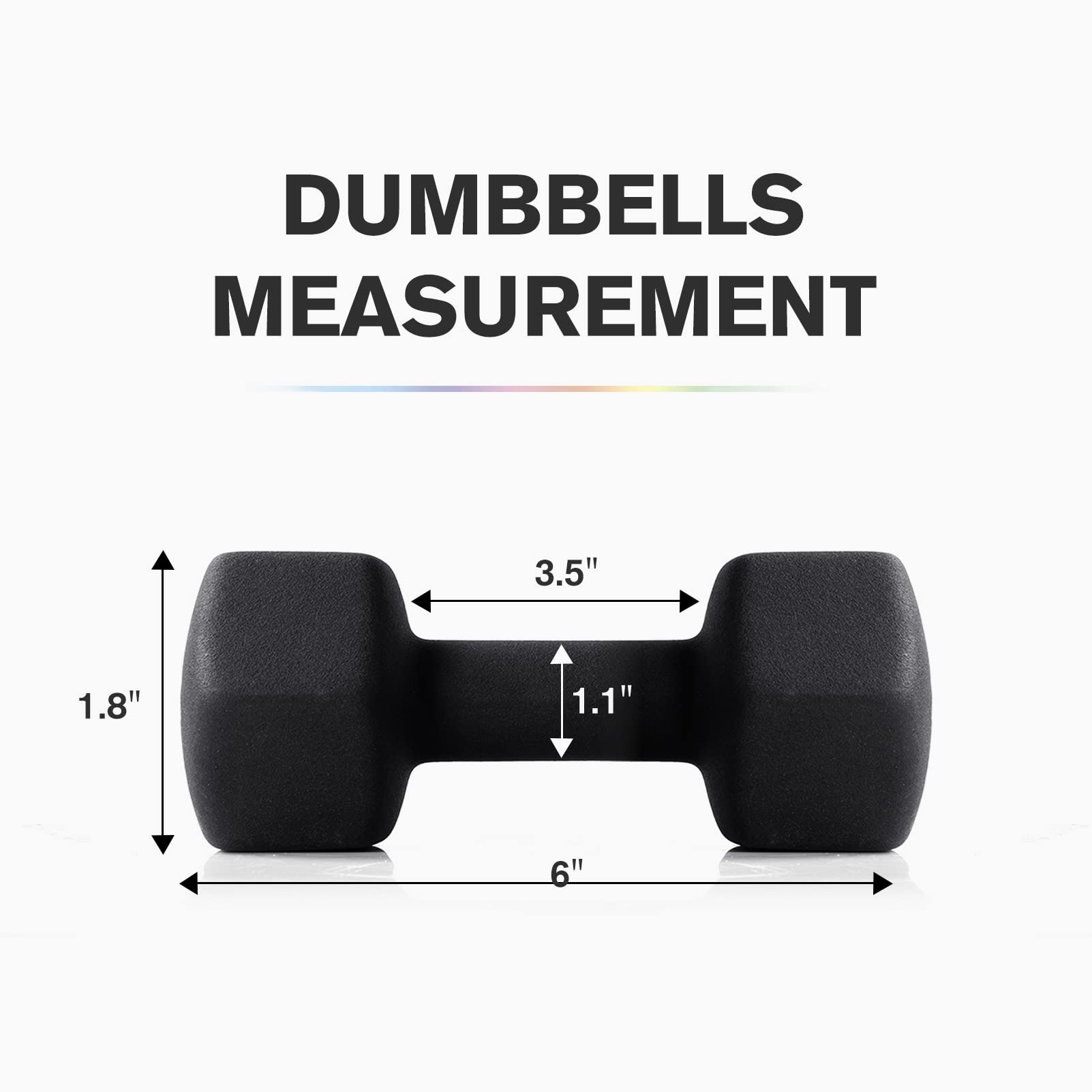 RitFit Set of Two Neoprene Dumbbells 20lb Black