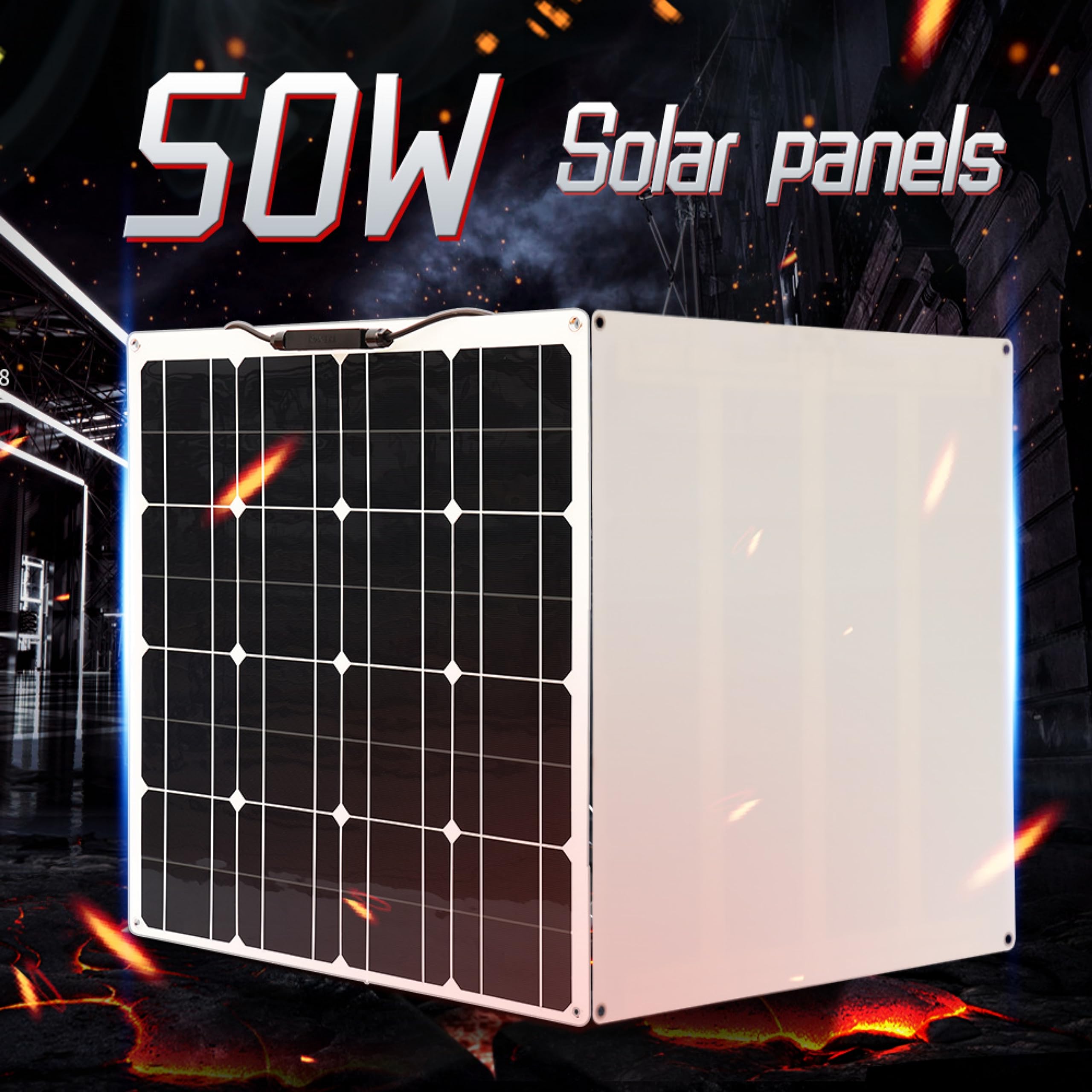 Socentralar 50W Flexible solar panels 16V Monocrystalline solar panelsSuitable for touring caravans, roofs, boats