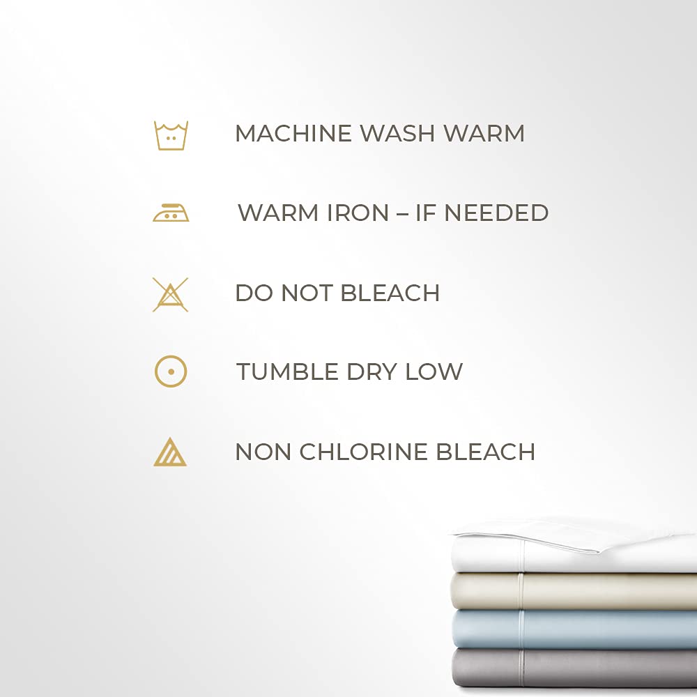 Westbrooke 100% Cotton Sheet Set - 400 Thread Count Queen Size Sateen Sheets - 4 Piece Long Staple Cotton Bedding Set with 15.5" Deep Pocket - Silky, Soft & Breathable Luxury Sheets (White)