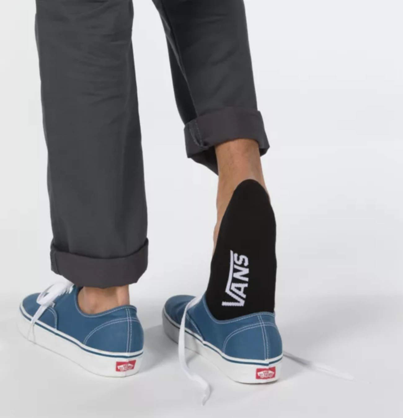 Vans Men's No-Show Socks - 3 Pack - White/Black/Grey - Men's Shoe Size 9.5-13