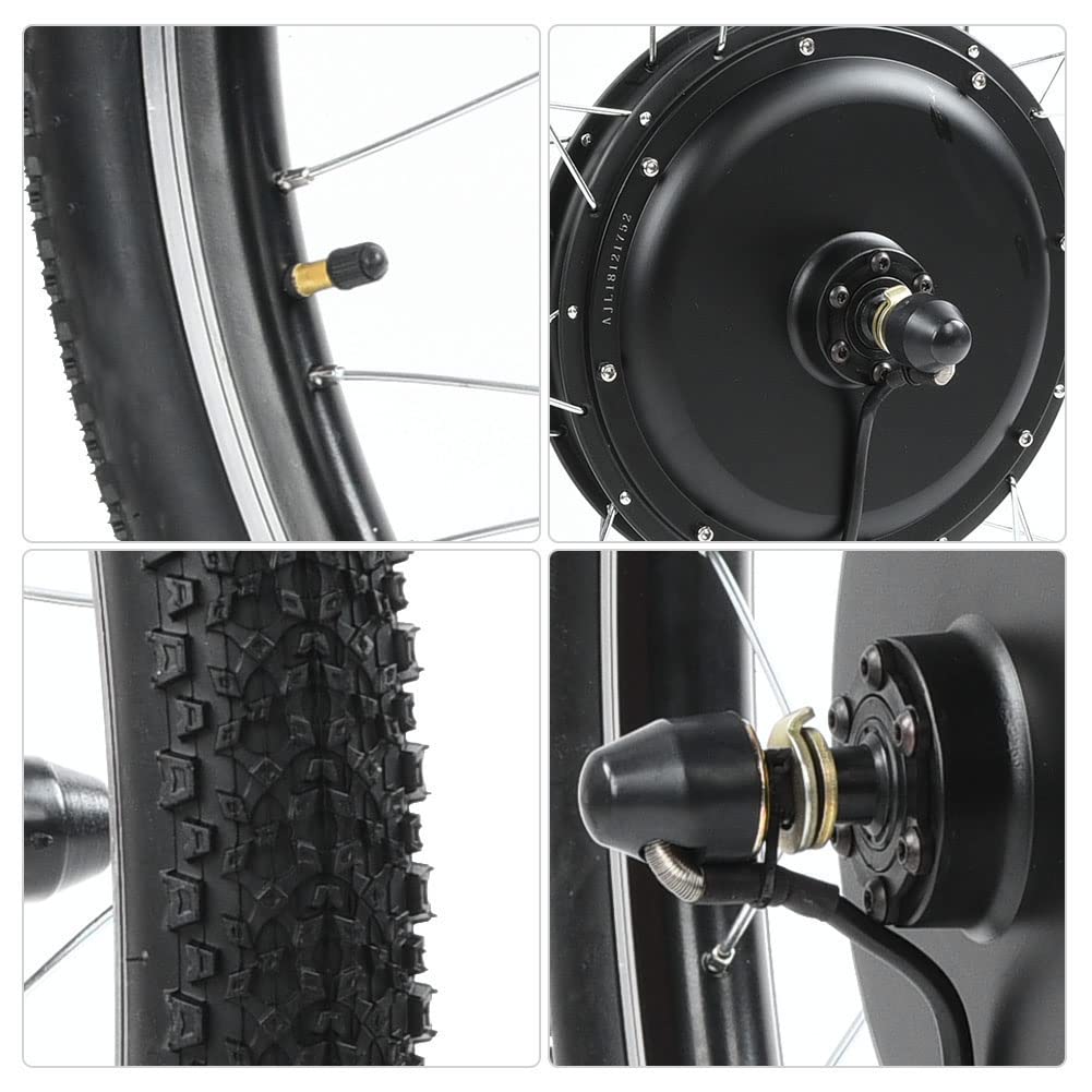 XinwoerElectric Bicycle Hub Motor Kit Wheel 26in Electric Bike Conversion 36V 500W with Meter,can Track Speed,Mileage and Gear Data(Front Drive)