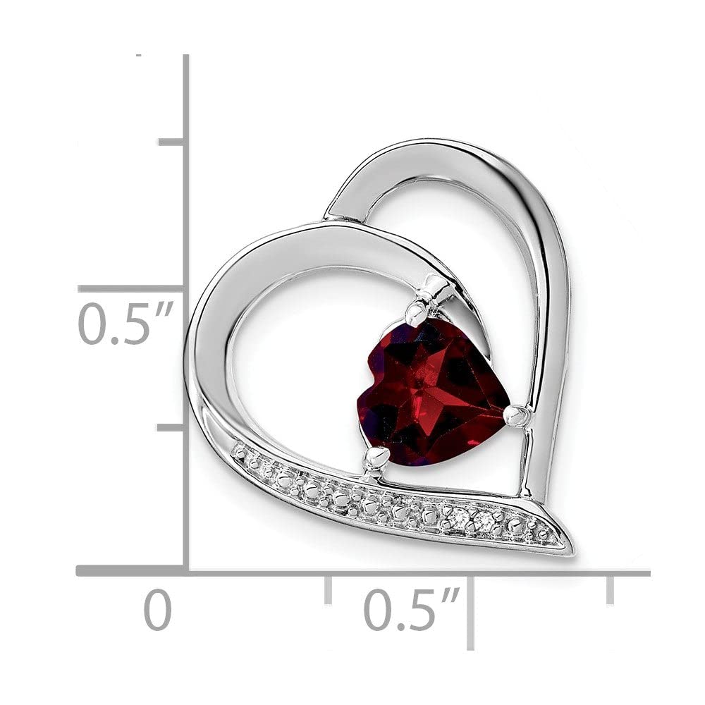 Sterling Silver Garnet and Diamond Pendant GLD-AZ-PM4441-GA-001-SSA