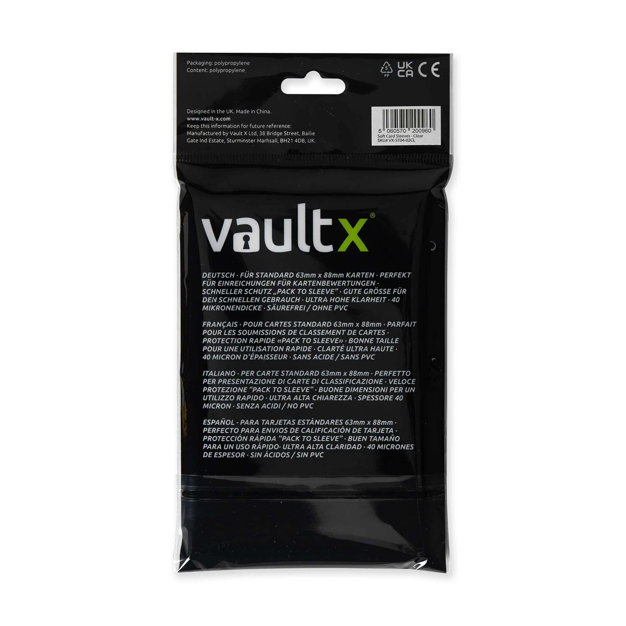 Vault X Soft Trading Card Sleeves - 40 Micron High Clarity Penny Sleeves for TCG (1000 pack)