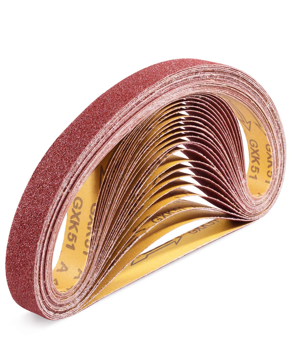 S SATC Sanding Belts 12 PCS Belt Sander Paper 4×24 Inch, Aluminum Oxide (2 Each of 60, 80, 120,150,240,400 Grits)