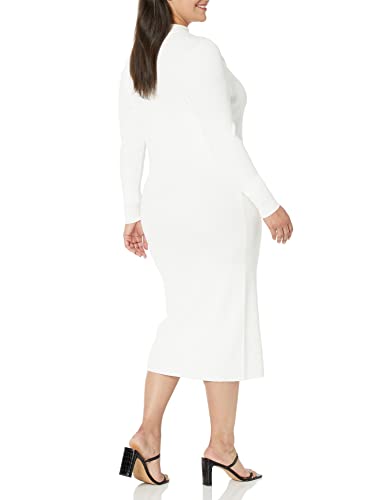 The Drop Women's Chantal Fitted Cutout Rib Midi Sweater Dress, Ivory, S