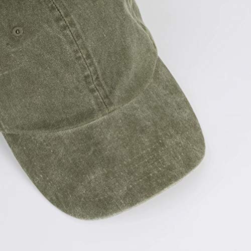 Vimfashi Soft Cotton Breathable Baseball Cap Classic Vintage Washed Retro Dad Hat for Men Women Army Green