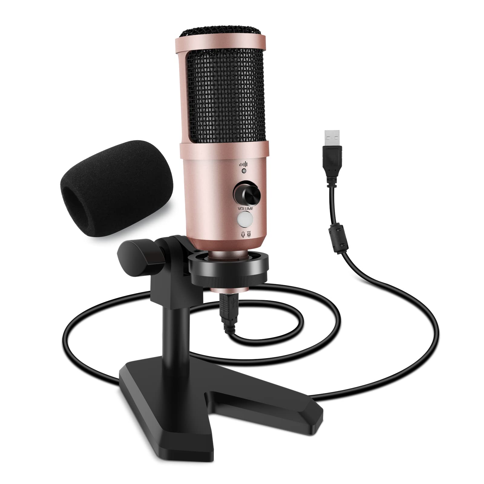 Venoro USB Microphone,Plug & Play Podcast Microphone,Condenser Recording PC Microphone,Noise Cancelling Gaming Mic for Streaming Broadcast,Studio Vocals,YouTube,Compatible for Computer and Laptop