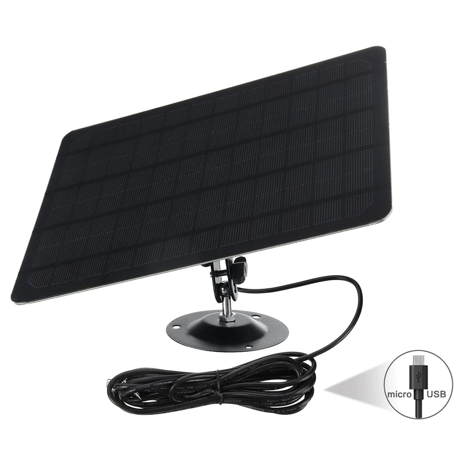 XIXIAN 10W 6V Micro USB Solar Panel 2000mAh 360-degree Rotation Waterproof Wall Mounted Monocrystal Silicon Solar Plate for USB Camera