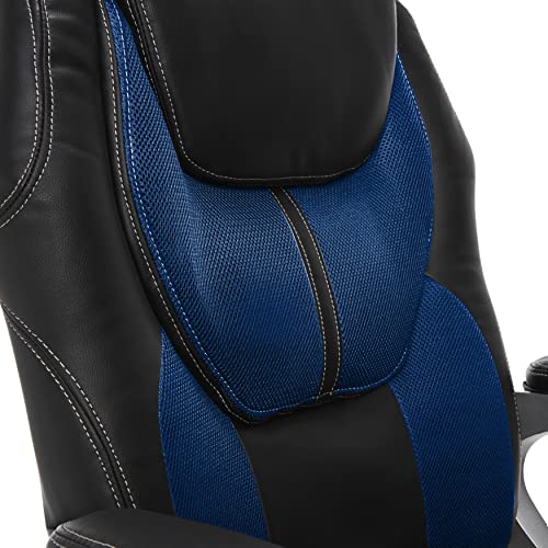 Serta Works Executive Office Chair, Faux Leather and Mesh, Streamline Blue