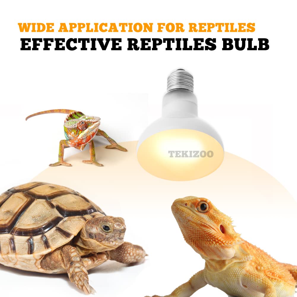 TEKIZOO 3 Pack Heat Lamp 100W,Basking Spot Simulated Natural Sunlight Heating Lamp Bulb,UVA Lamp Bulb Heat Emitter for Reptile Chickens Brooder Tortoise Pet