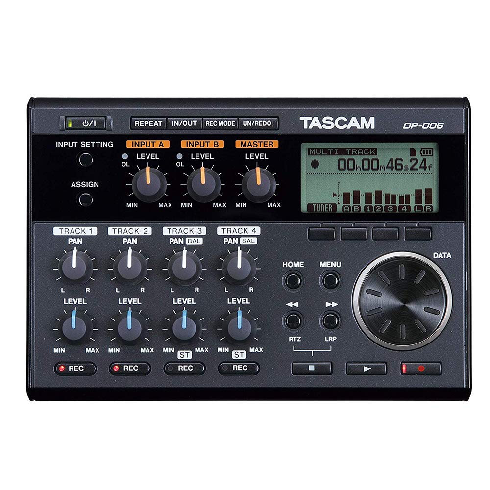 Tascam DP-006 6-Track Digital Pocketstudio with Tascam PS-P520E AC Power Adapter, Polsen HPC-A30 Headphones & 32GB Memory Card Bundle