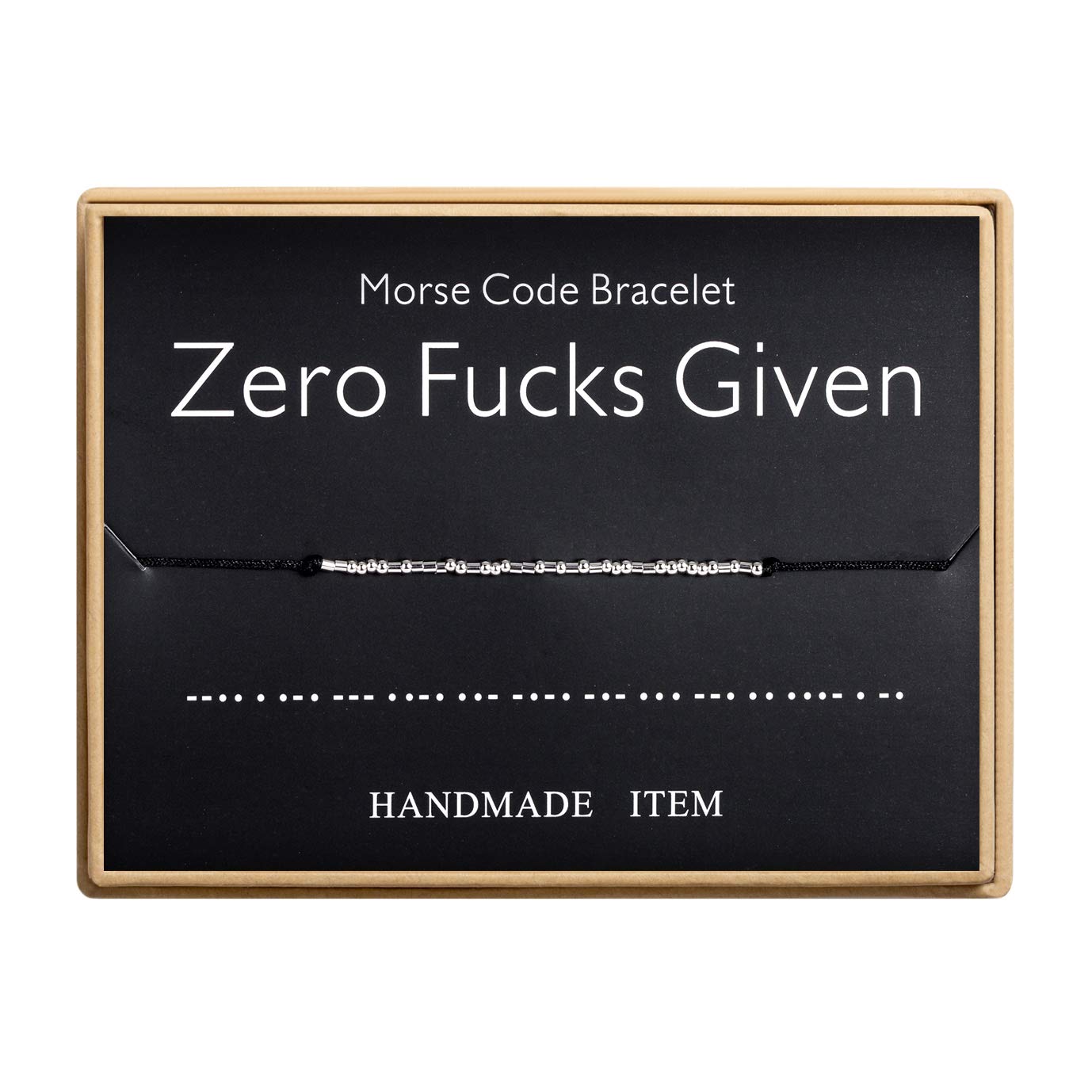 Sunique Zero Fucks Given Morse Code Bracelet Handmade Bead Adjustable String Bracelets Inspirational Jewelry for Women