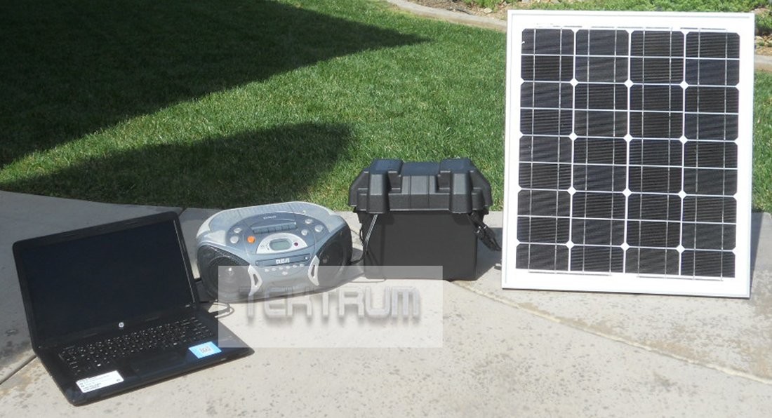 Tektrum Rugged Portable 500w/1000w Power Source Station, Silent Gas Free Generator, 312Wh/26Ah Battery, 12V/AC/USB Outputs, Charge Solar/Wall/Car -for Emergency- Plug-N-Play (50w Solar Panel)