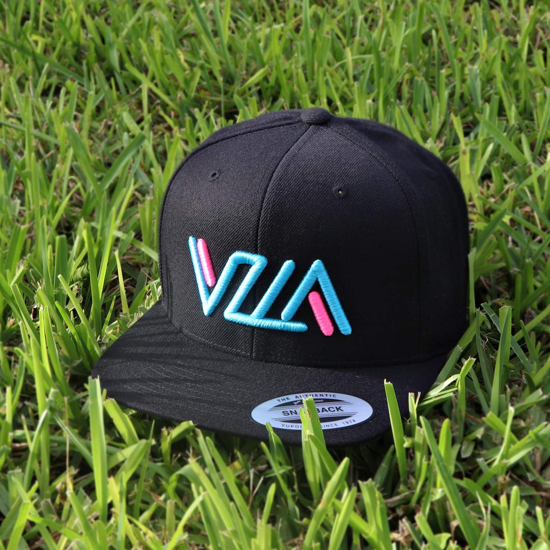 VZLA Snapback hat Flat Bill Cap Premium Quality Durable Comfortable Fit (Black/Vice)