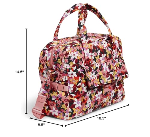 Vera Bradley Women's Cotton Utility Travel Bag, Rosa Floral - Recycled Cotton, One Size
