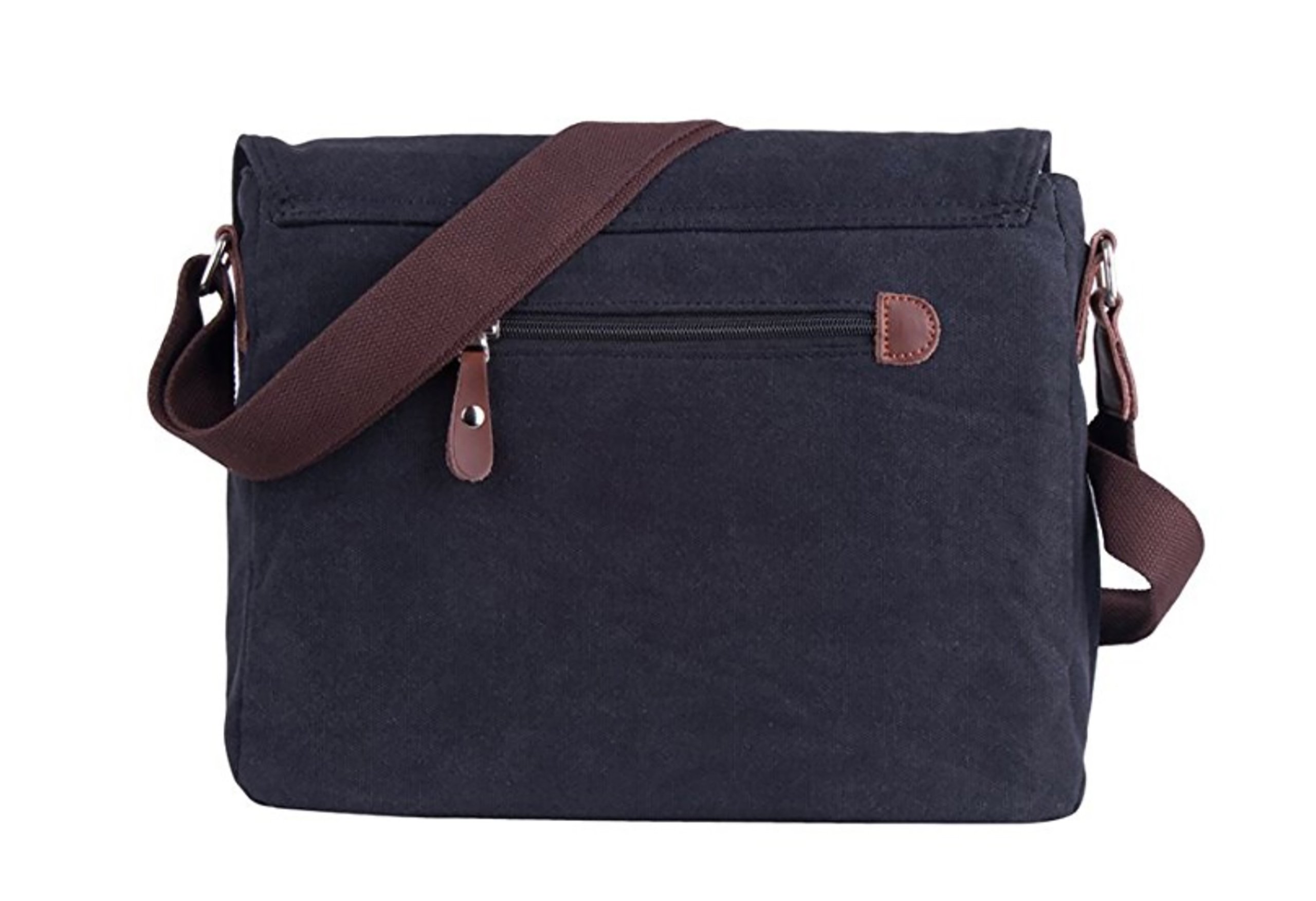 Vintage Men's Canvas Messenger Bag Laptop Shoulder Satchel Crossbody Sling Bookbag (M36_Black)