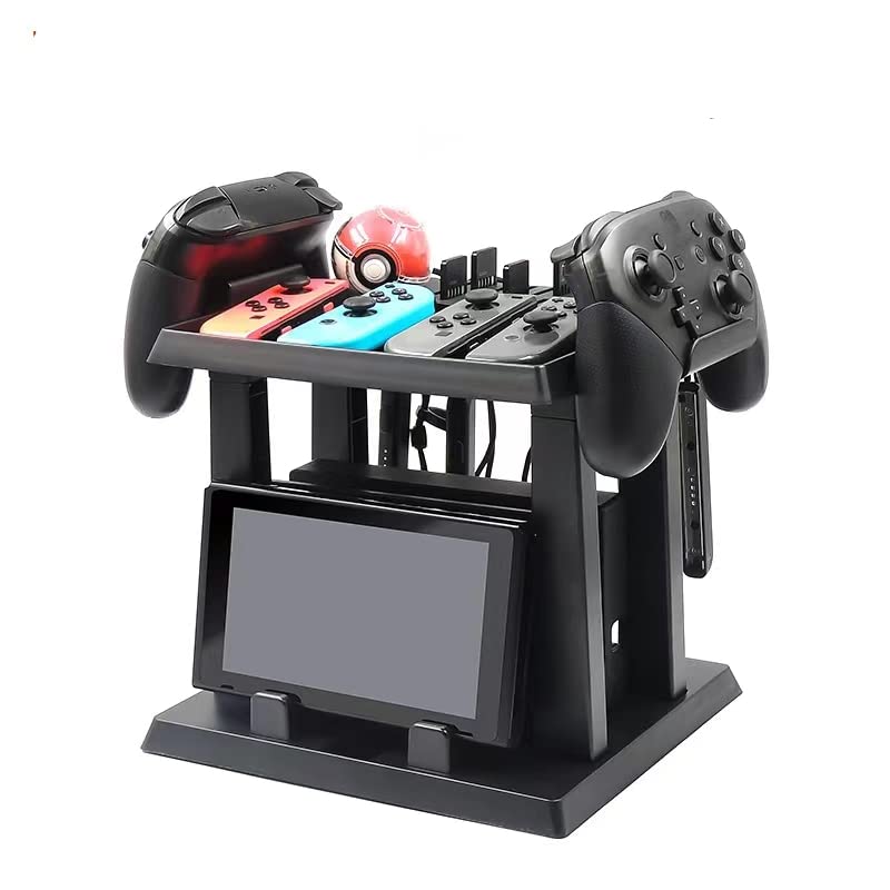 Storage Stand for Nintendo Switch, Storage Stand Controller Holder for Nintendo Switch Accessories and 2 Poke Ball Plus Controllers