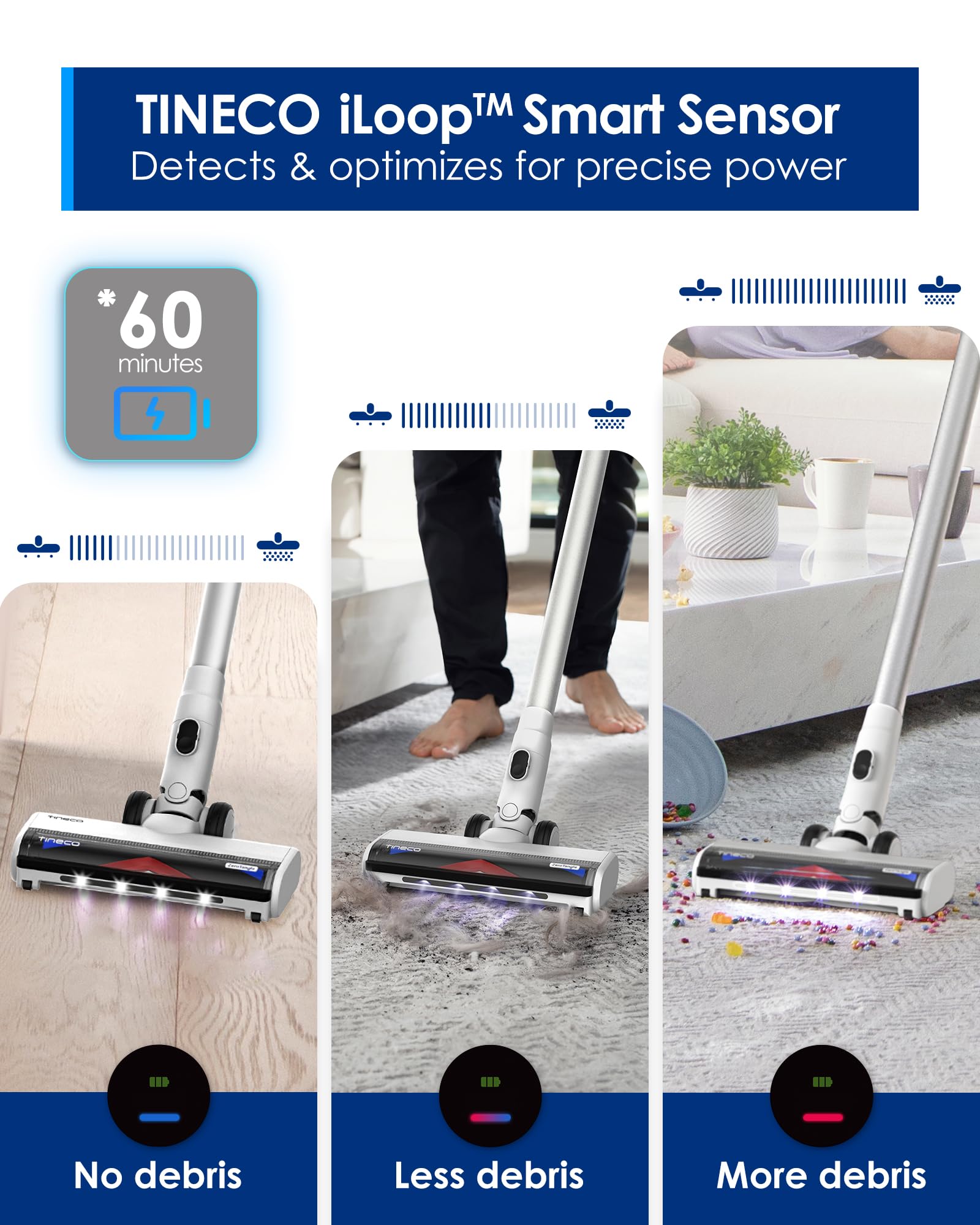 Tineco Pure ONE S12 PRO EX Smart Cordless Stick Vacuum Cleaner, Optimized Ultra Powerful Suction & Long Runtimes, Excellent for Multi-Surface & Pet Hair Cleaning with LED Hard Floor