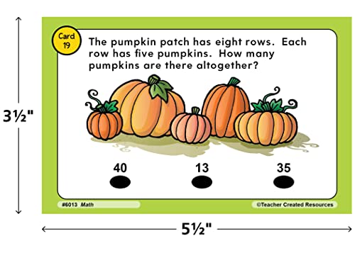Teacher Created Resources Power Pen Learning Cards: Math (Gr. 3), 5.5", x 3.5", Multicolor