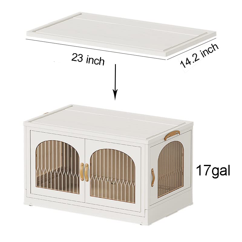 XIYAO 2pack Lids for 17gal Plastic Collapsible Storage Bins with Door and Wheels (White -2pack Lid for 17Gal)
