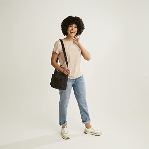 Vera Bradley Women's Cotton Utility Bucket Crossbody Purse, Citrus Paisley - Recycled Cotton, One Size