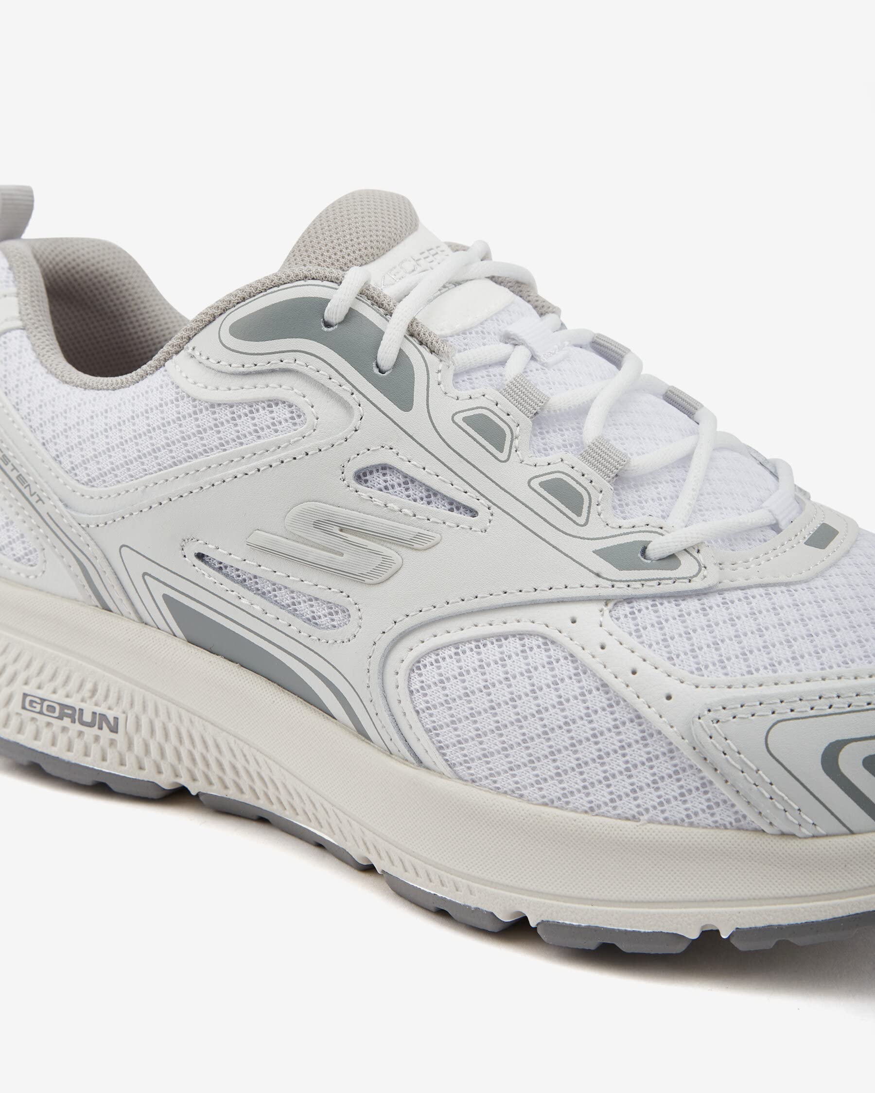 Skechers mens Gorun Consistent - Athletic Workout Running Walking Shoe With Air Cooled Foam Sneaker, White/Grey, 9.5 US