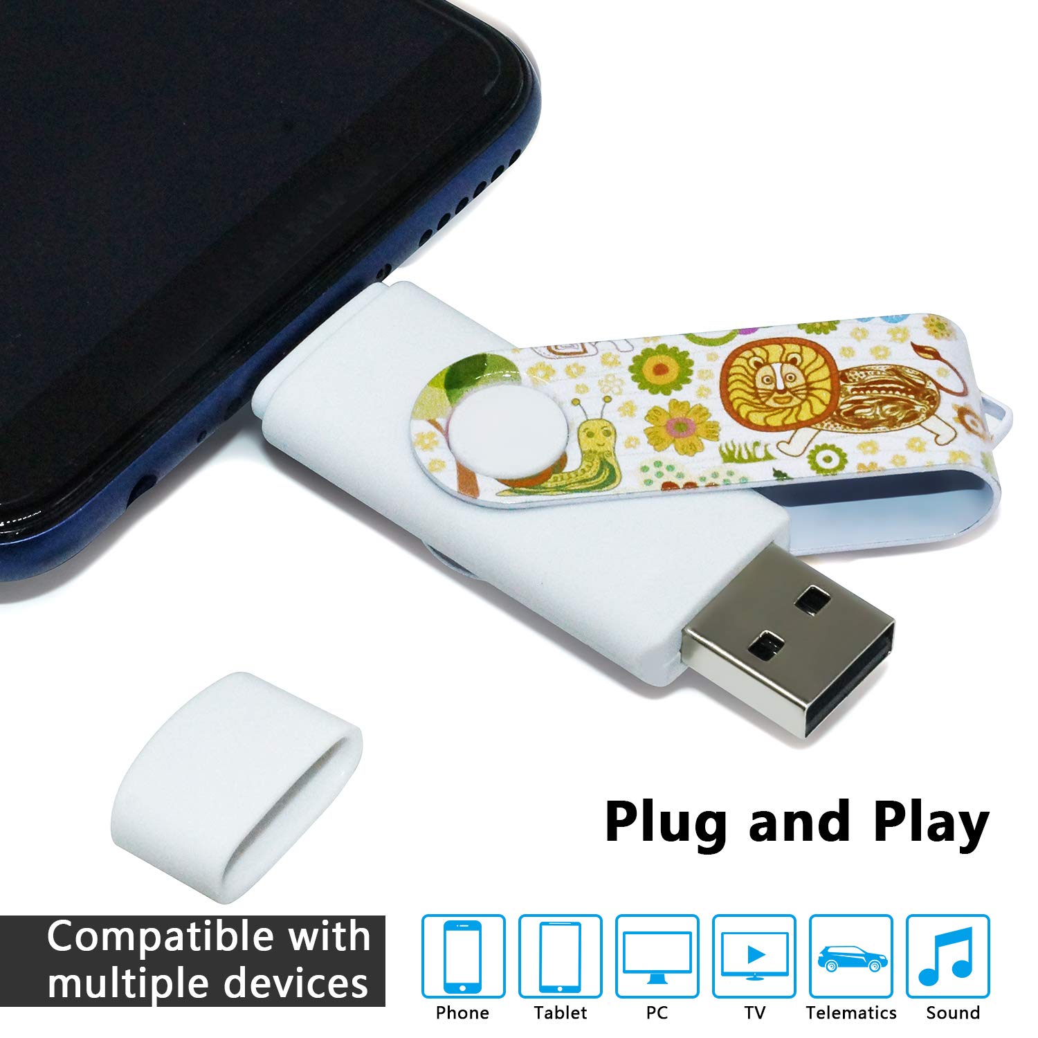 Vatapo 2 in 1 128GB Flash Drive/ Photo Stick for Android Phones&Tablets,PC.Photo Stick for Samsung Galaxy S7/S6/S5/S4/S3/Note5/4/3/2,A7/A8/A9,C5/C7 etc.(for Micro &USB A Port)