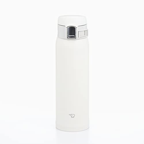 Zojirushi SM-SF48-WM Water Bottle, Direct Drinking, One-Touch Opening, Stainless Steel Mug, 16.9 fl oz (480 ml), Pale White