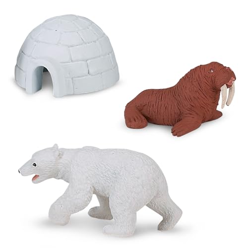 Safari Ltd Arctic TOOB With 10 Fun Figurines, Including A Harp Seal, Husky, Caribou, Arctic Rabbit, Killer Whale, Walrus, Arctic Fox, Beluga Whale, Igloo, And Polar Bear β For Ages 3 and Up