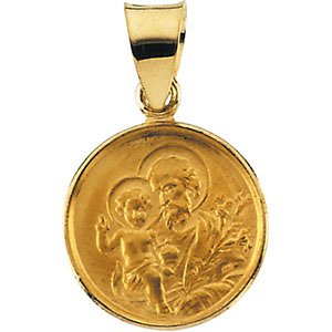 The Men's Jewelry Store (Unisex Jewelry) 18k Yellow Gold St. Joseph Medal (13 MM)