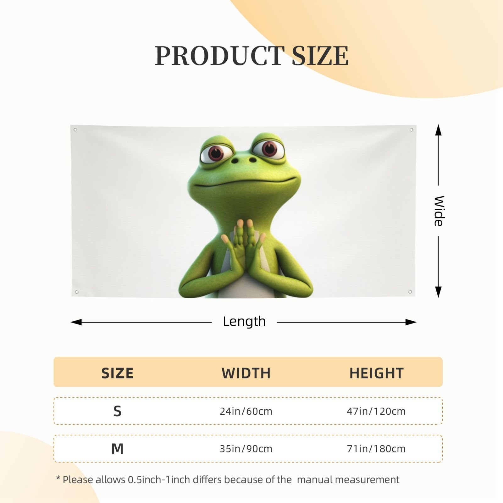 The funny frog doing yoga Printed Banners Personalized Party Banner Photo Text Background Banner Wall Banner for Halloween Party Home Decorations or Backdrops