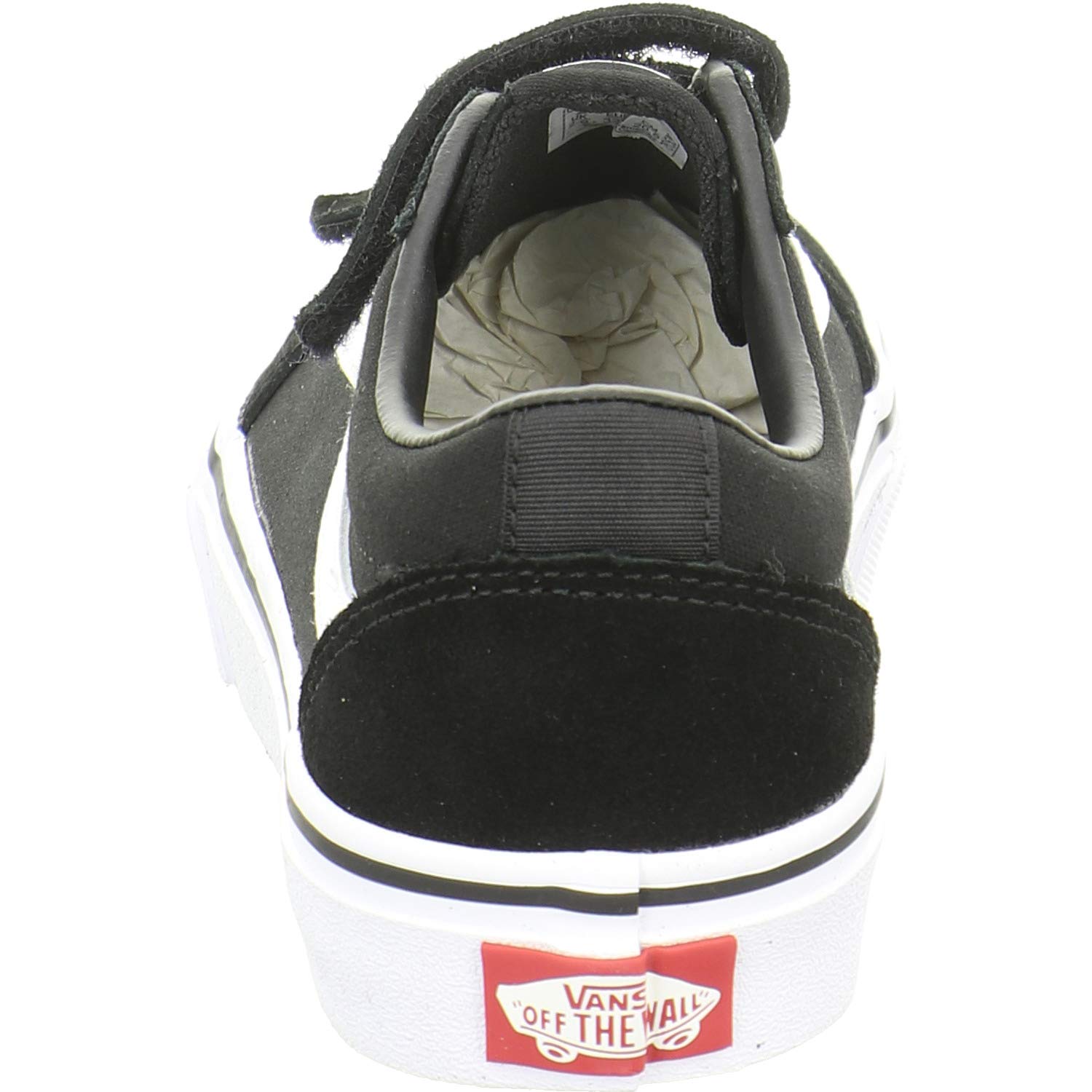 Vans Boy's Ward V-Velcro Trainers Sneaker, Black Suede Canvas Black White Iju, 28