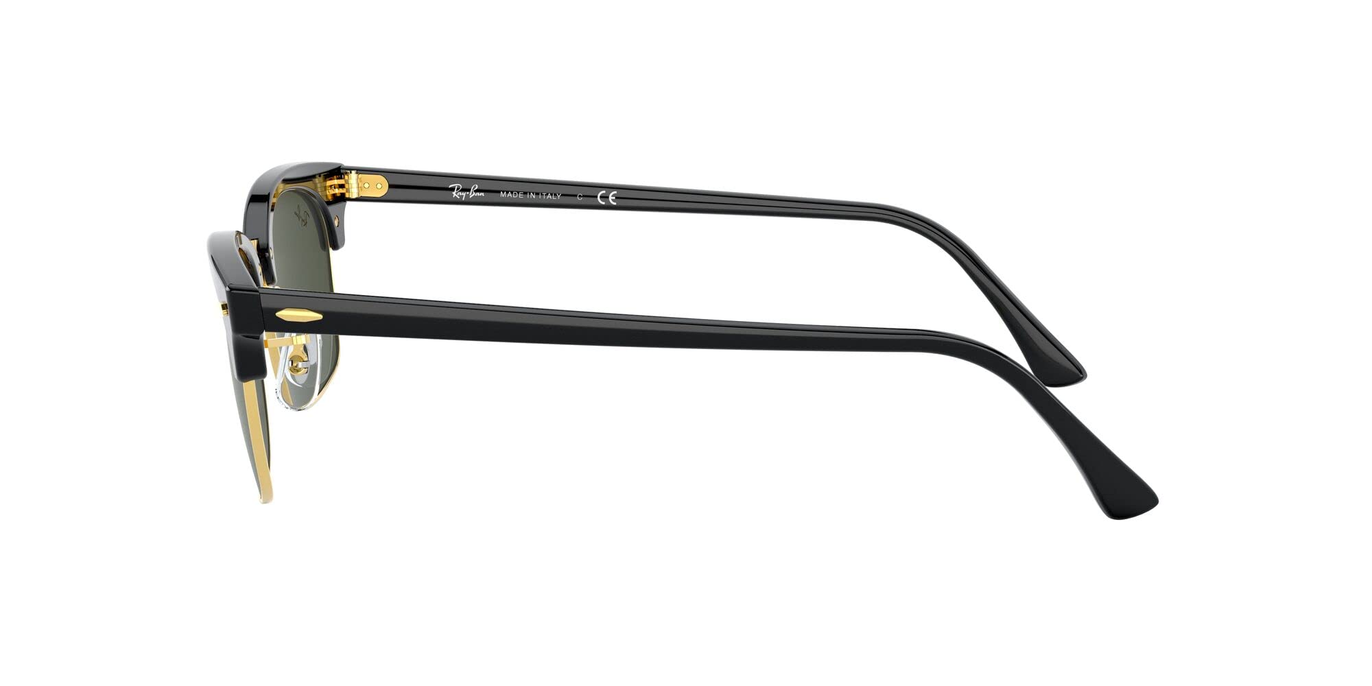 Ray-Ban RB3916F Clubmaster Square Low Bridge Fit Sunglasses, Black/G-15 Green Polarized, 55 mm