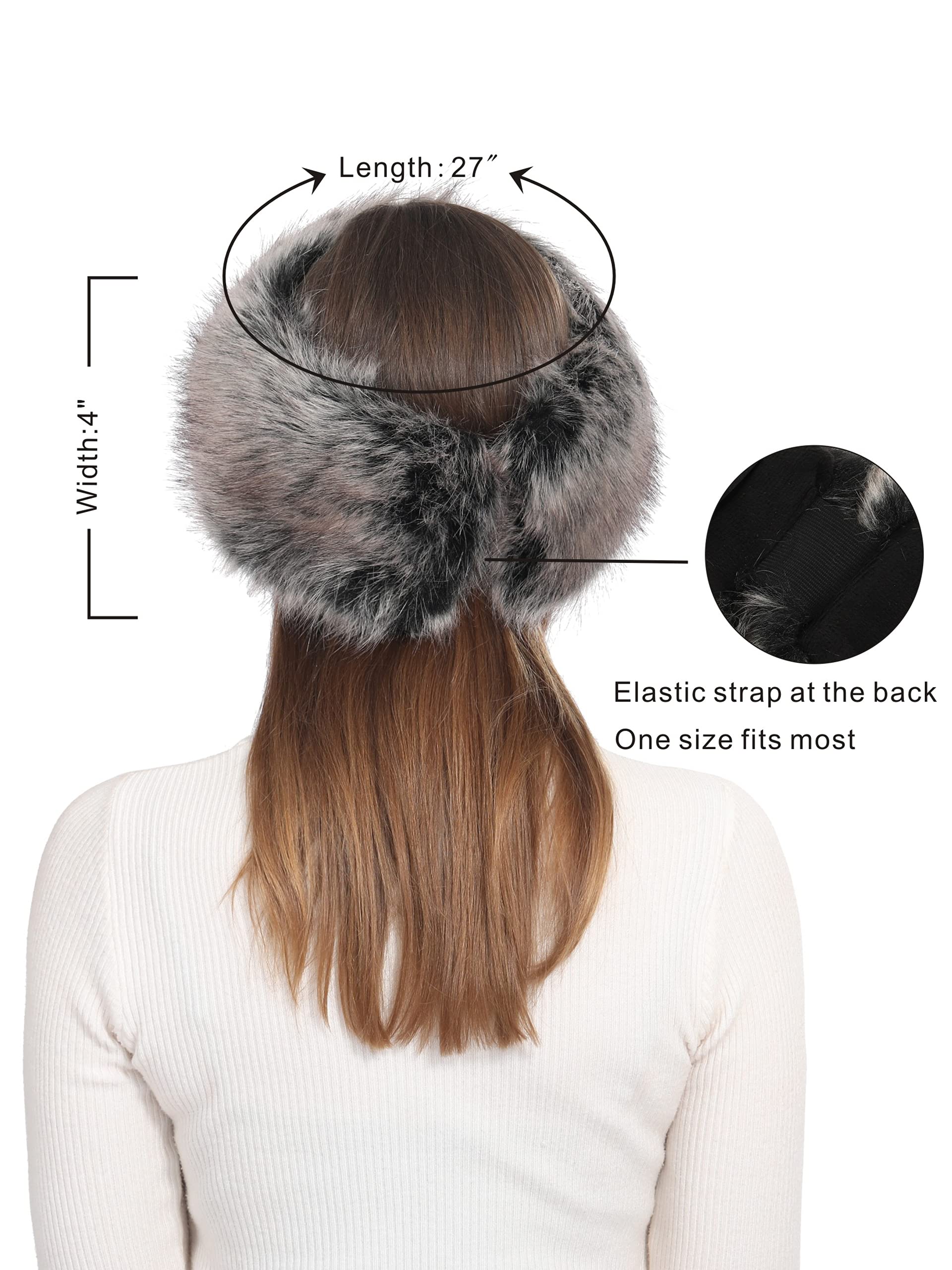 Rulala Fancy Faux Fur Headband for Women Winter Earwarmer Earmuff with Elastic(Multicoloured)