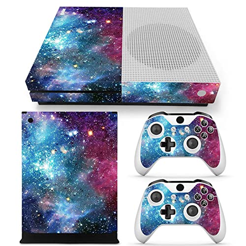UANDM Xbox One S Slim Console Remote Controllers Skin Set Vinyl Skin Decals Sticker Cover for Xbox One Slim (XB1 S) Console-Colorful Nebula