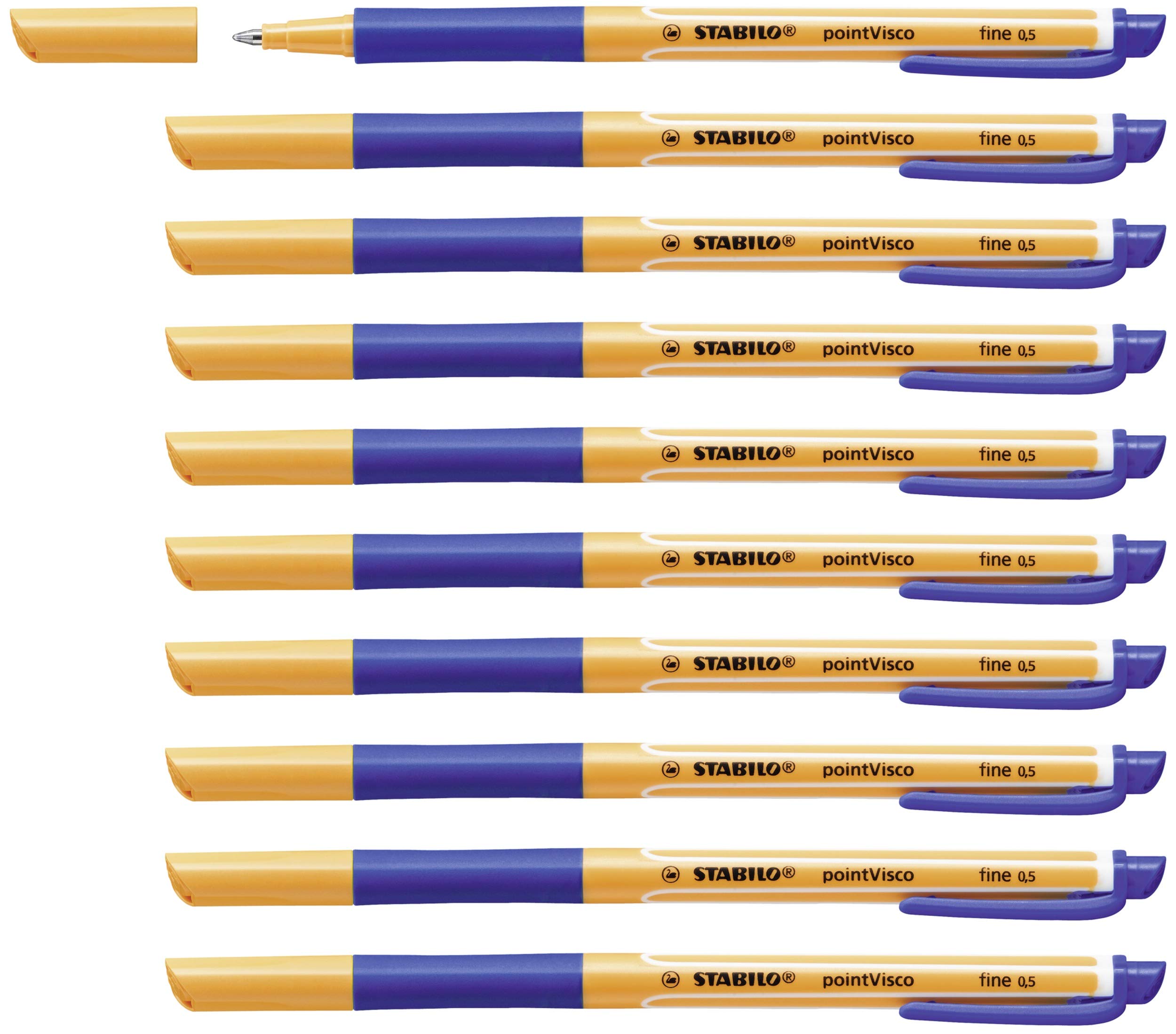 STABILO pointVisco Rollerball - Blue, Box of 10