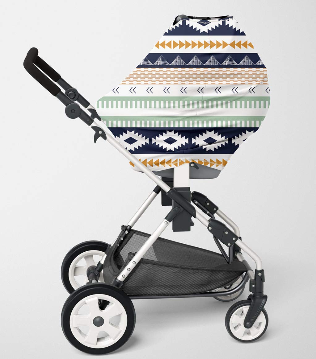 Tirrito Nursing Cover Multi Use Breastfeeding Scarf - Baby Car Seat Covers, Infant Stroller Cover, Carseat Canopy for Boys - Aztec