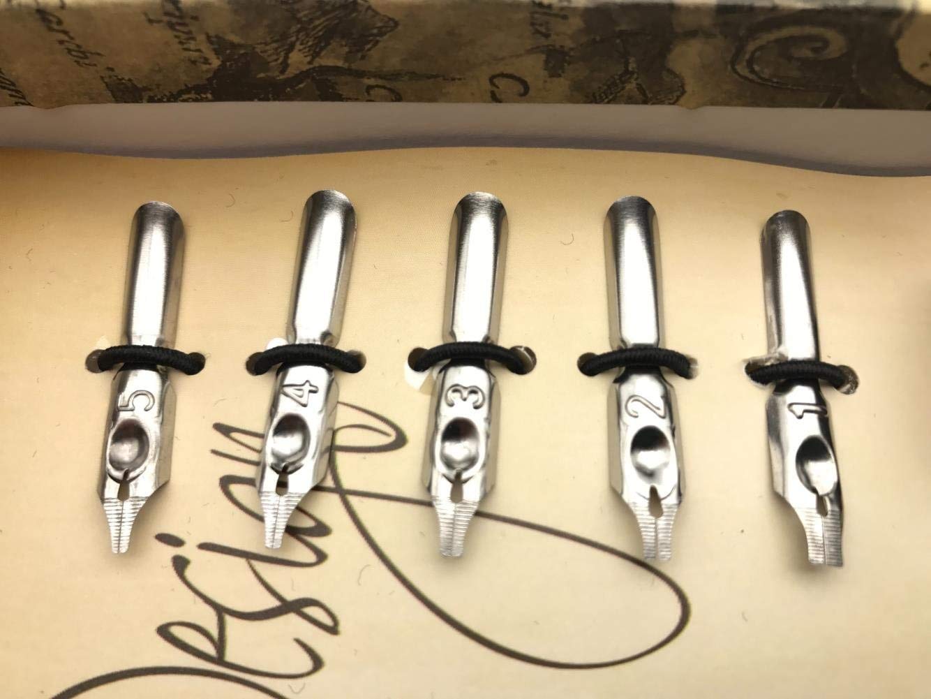 W.D Antique Feather Copper Pen Stem Writting Quill Calligraphy Feather Quill Pen Gift Set